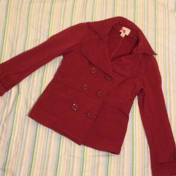 Forever 21 | Jackets & Coats | Lady In Red Pea Coat By 2 | Poshmark